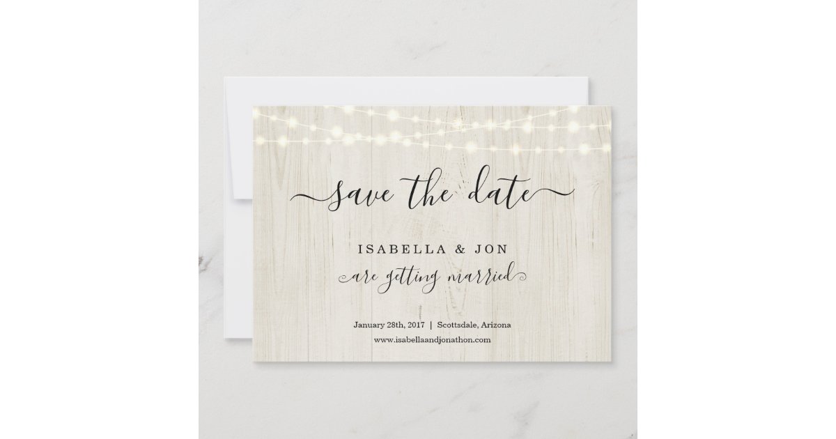 Simple Rustic Wood Save the Date Announcement | Zazzle
