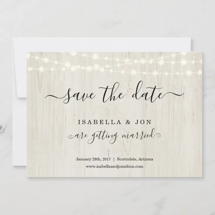 Simple Rustic Wood Save the Date Announcement | Zazzle
