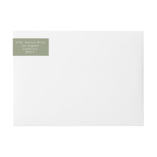 Simple Sage Green and White Modern Calligraphy Wrap Around Label | Zazzle