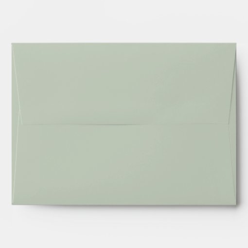 simple sage green with watercolor texture inner envelope | Zazzle