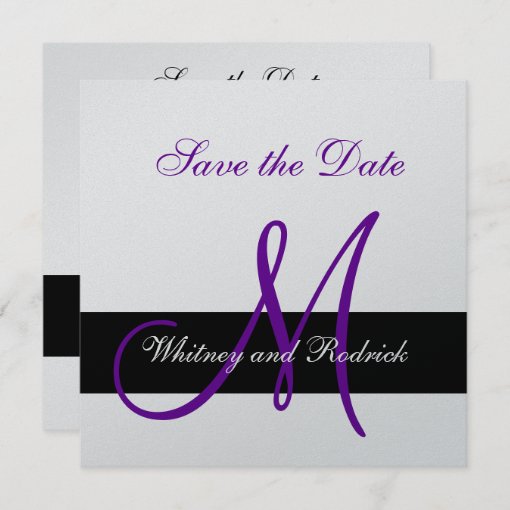 Simple Save the Date Monogram Announcement Card | Zazzle