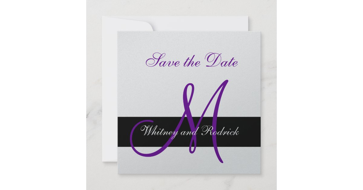 Simple Save the Date Monogram Announcement Card | Zazzle