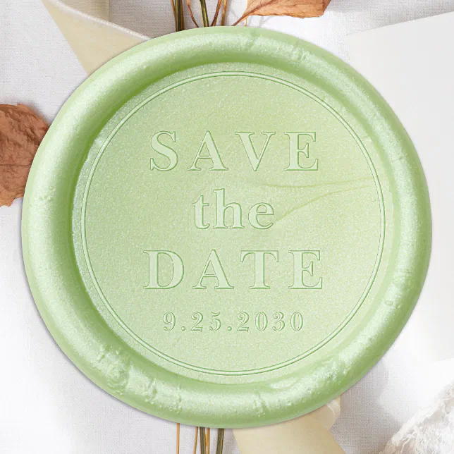Simple Save The Date Personalized Wedding Wax Seal Stamp | Zazzle