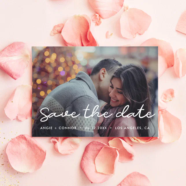 Simple Save the date photo card | Zazzle