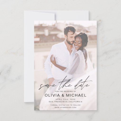 Simple Save the Date Photo Picture Wedding | Zazzle