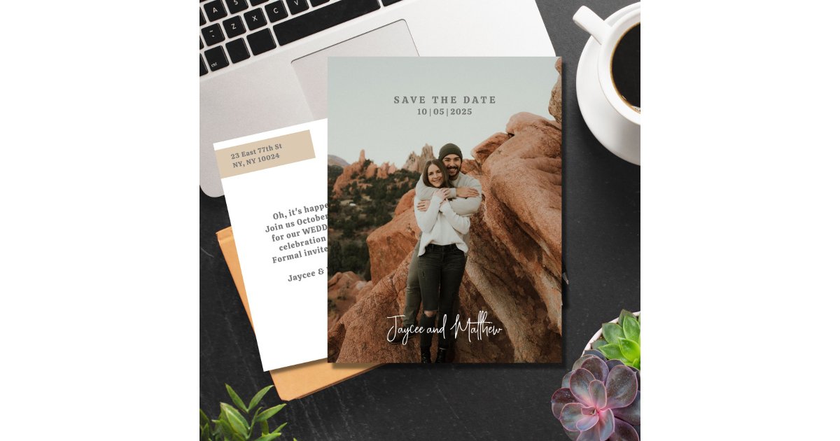 Simple Save the Date Photo Postcard | Zazzle