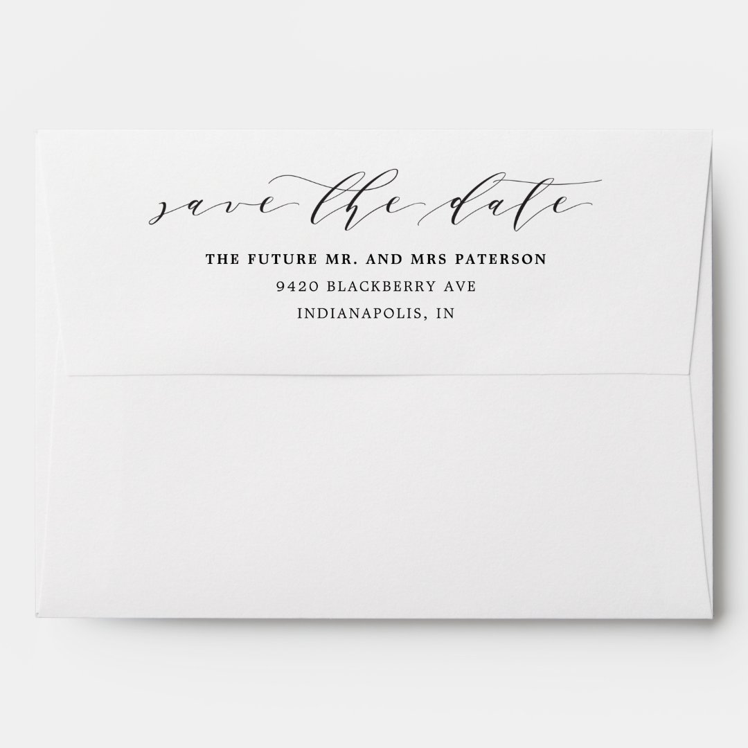 Simple Save the Date Pre-Addressed Envelope | Zazzle