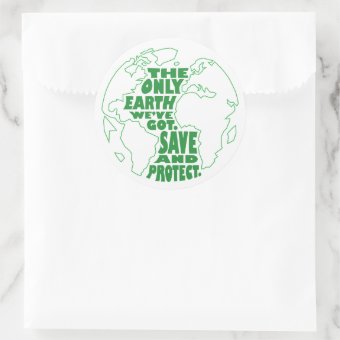 Simple Save the Earth Sticker | Zazzle