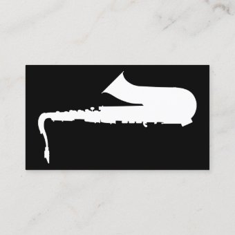 simple saxophone business card | Zazzle
