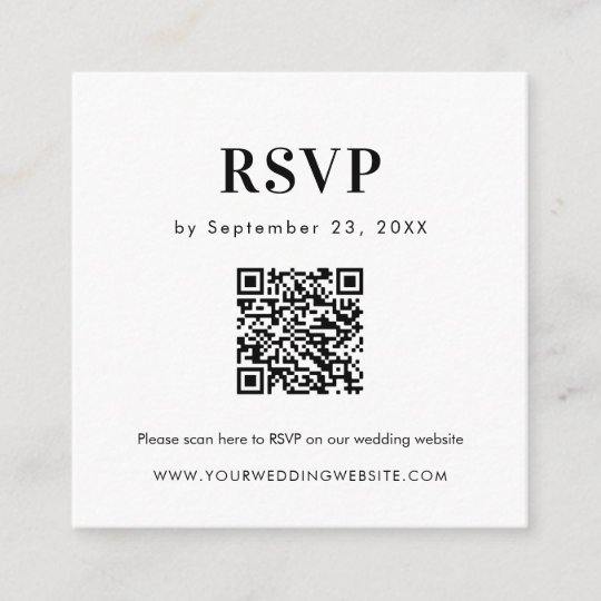 Simple Scan QR code RSVP Bold Wedding Insert | Zazzle.com