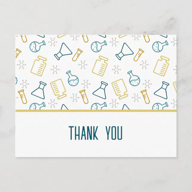 Simple Scientific Laboratory Equipment Thank You Postcard | Zazzle