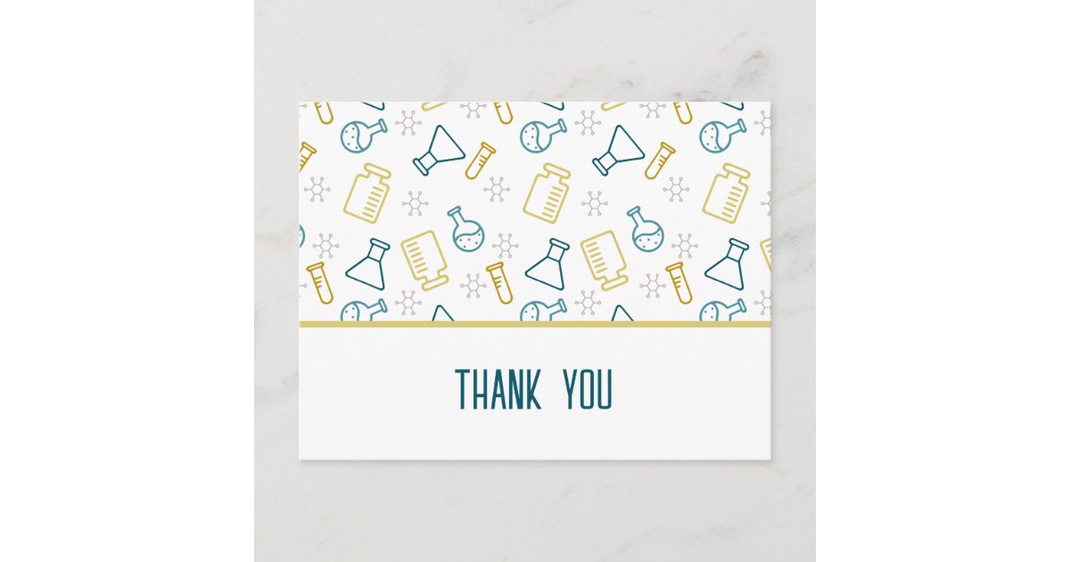 Simple Scientific Laboratory Equipment Thank You Postcard | Zazzle