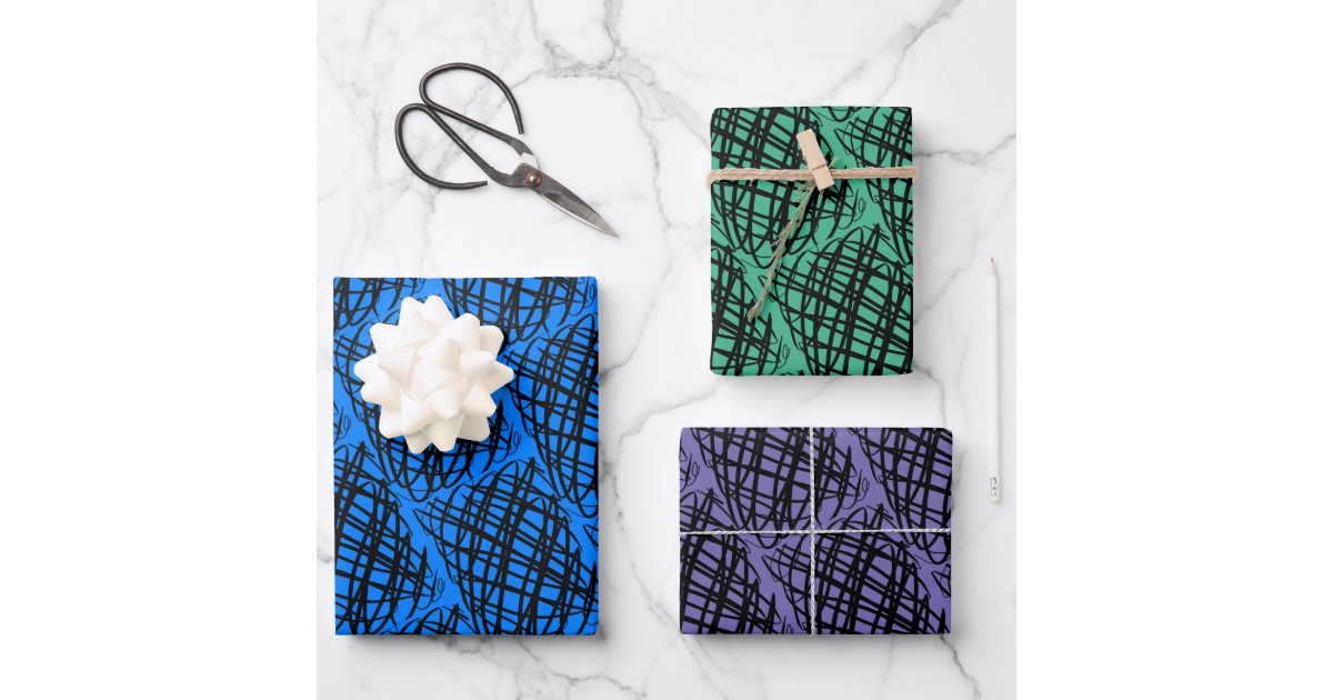 Simple Scribble | Angle | Multi Color Backgrounds Wrapping Paper Sheets ...