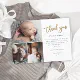 Simple Script 3 Photo Collage Baby Thank You Postcard | Zazzle