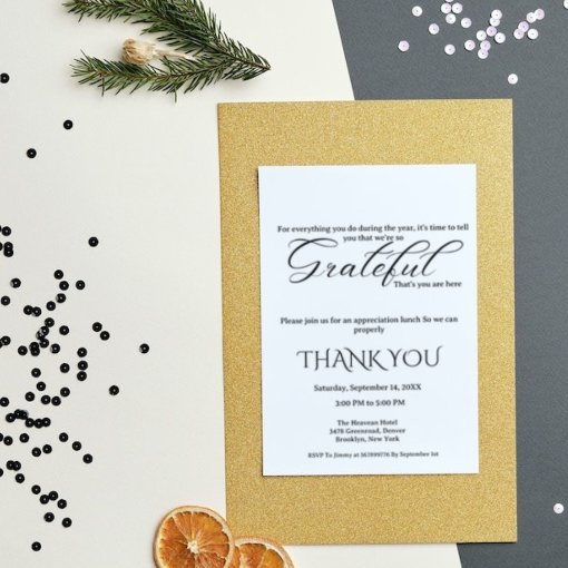 Simple script appreciation party ,grateful party invitation | Zazzle