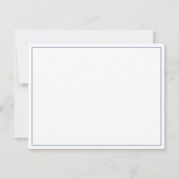 Simple script blue border personalized stationery note card | Zazzle