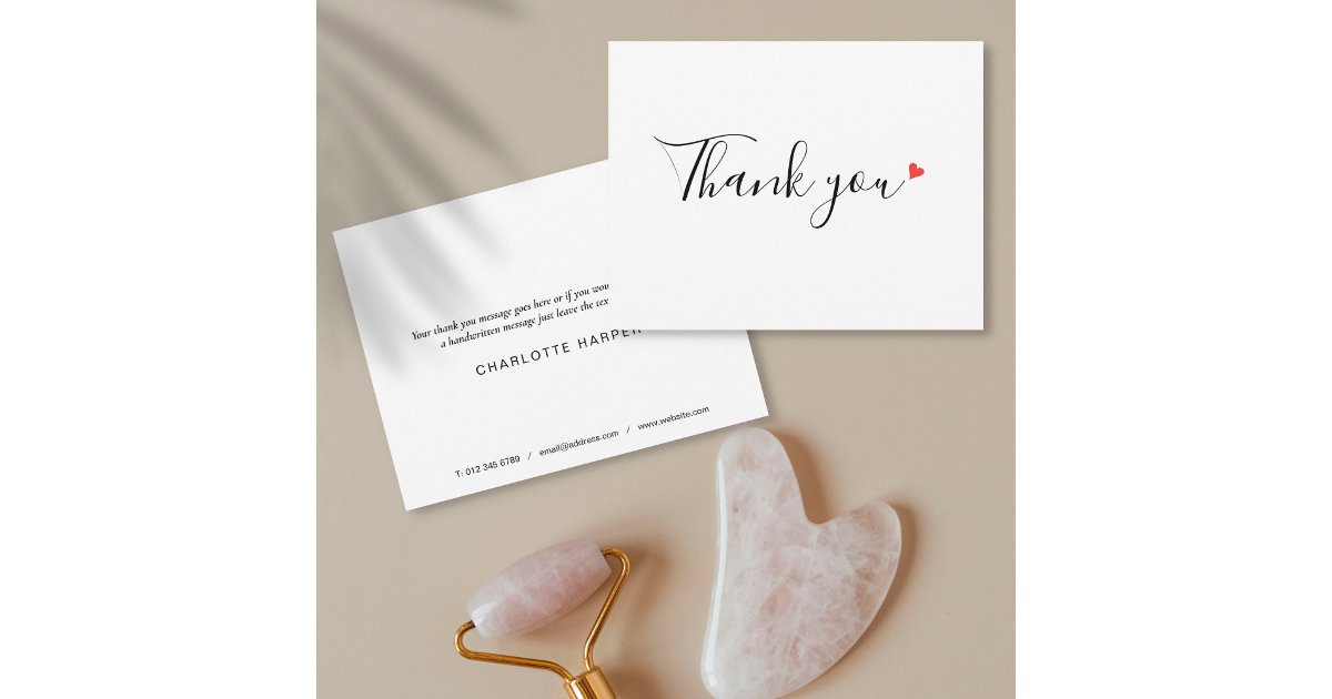 Simple Script Business Thank You Card | Zazzle