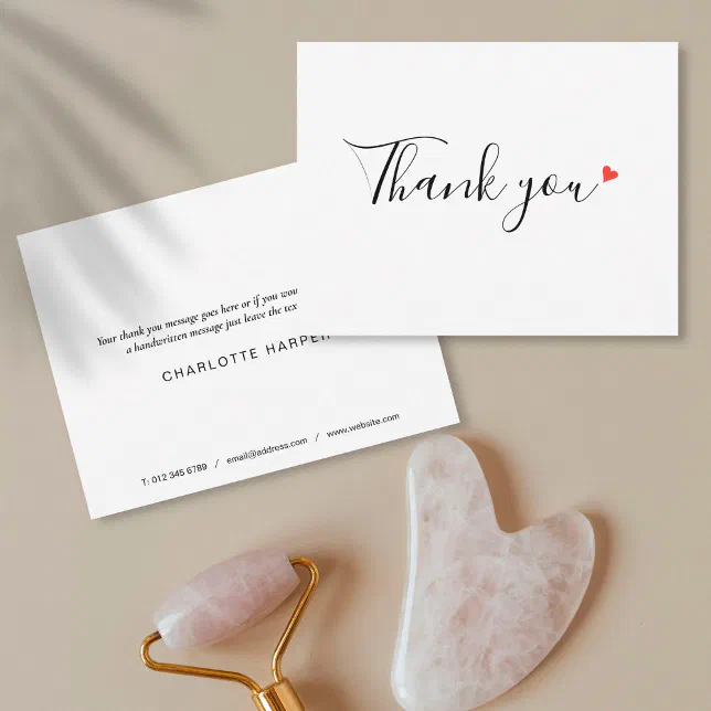 Simple Script Business Thank You Card | Zazzle