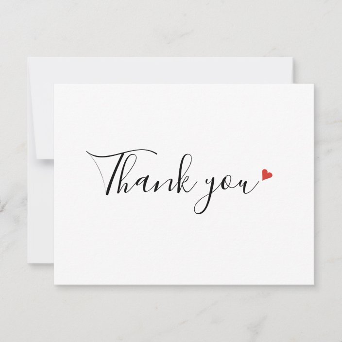 Simple Script Business Thank You Card | Zazzle.com