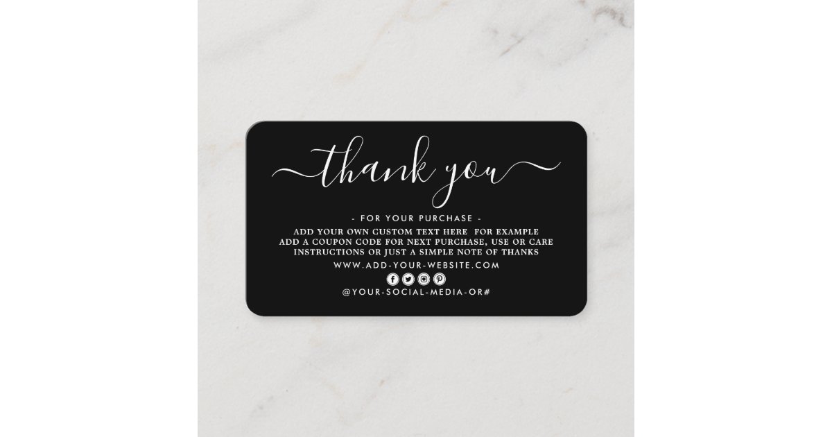 Simple Script Business Thank You Cards | Zazzle