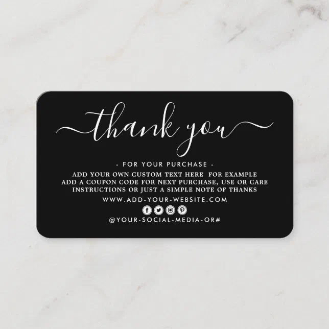 Simple Script Business Thank You Cards | Zazzle