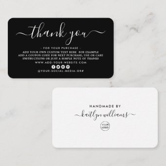 Simple Script Business Thank You Cards | Zazzle