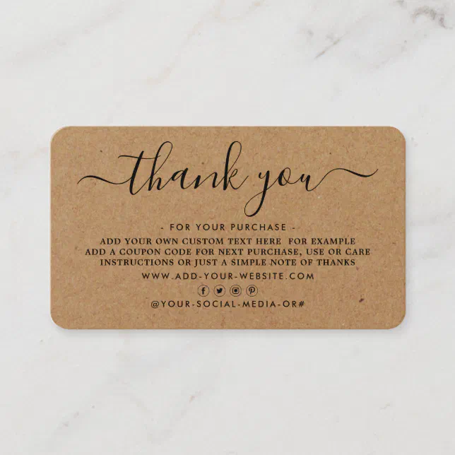 Simple Script Business Thank You Cards | Zazzle