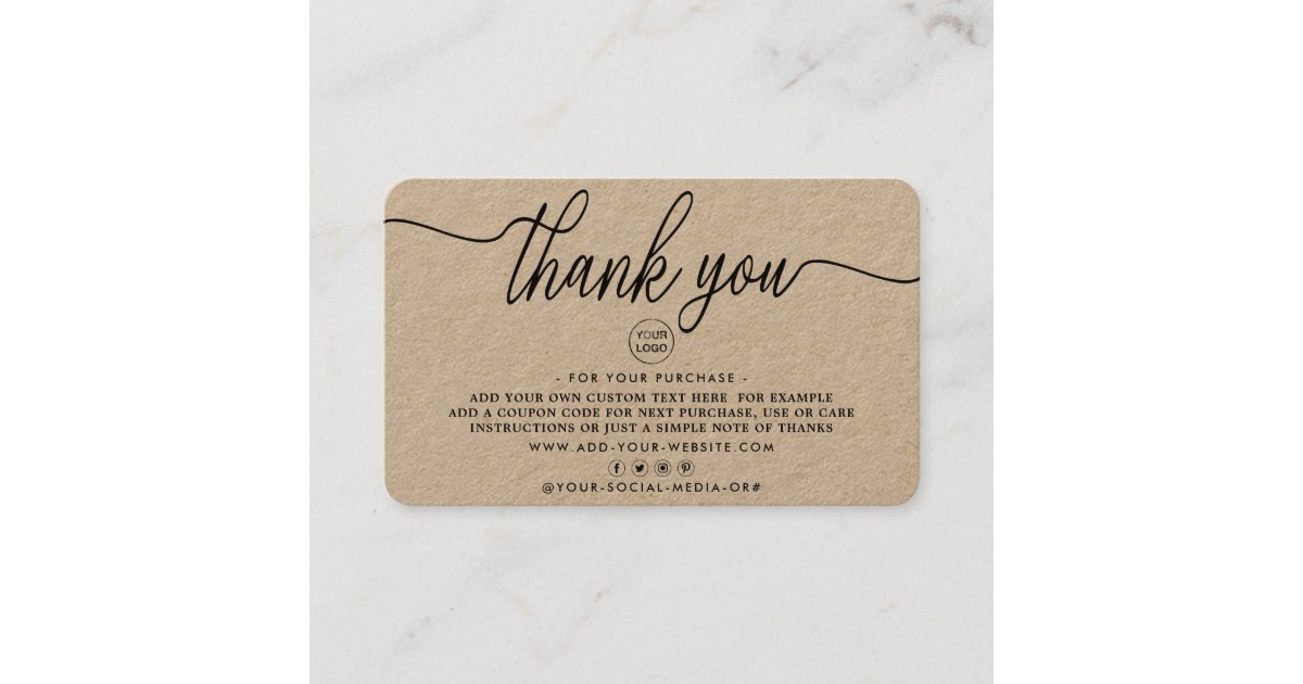 Simple Script Business Thank You Cards | Zazzle
