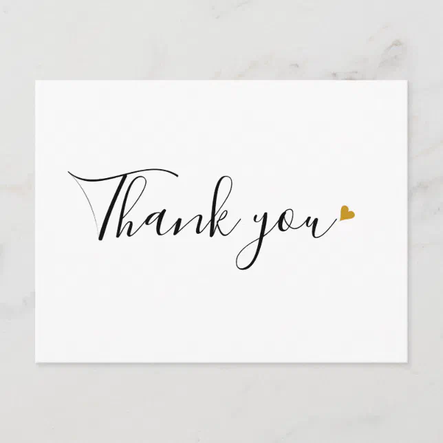 Simple Script Business Thank You Postcard | Zazzle