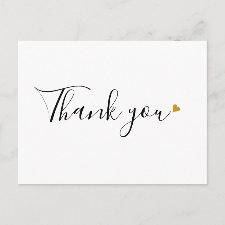Simple Script Business Thank You Postcard | Zazzle