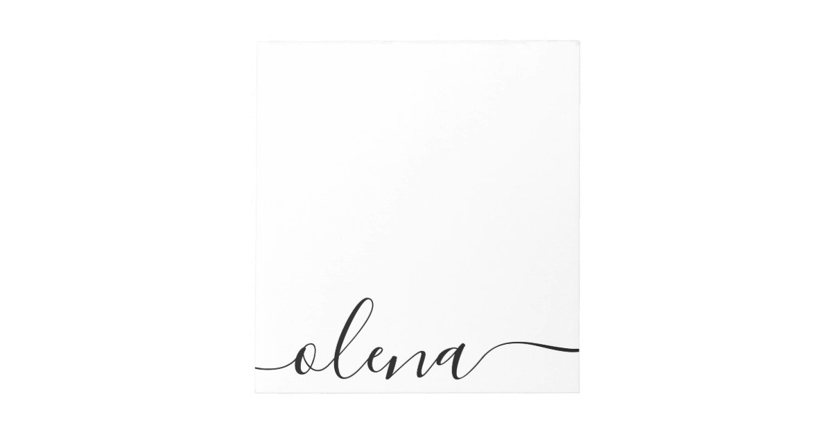 Simple Script Calligraphy Personalized Name Notepad | Zazzle