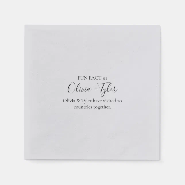 Simple Script Fun Fact Wedding Reception Napkins Zazzle