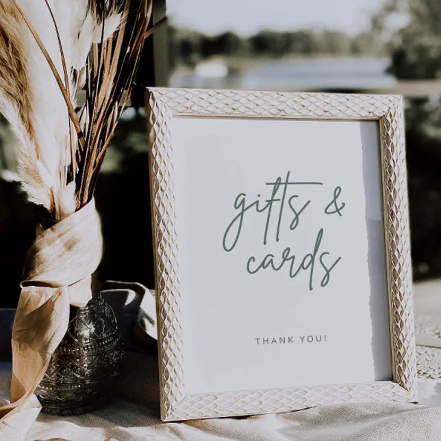Simple Script Gift Table Wedding Decor Sign | Zazzle