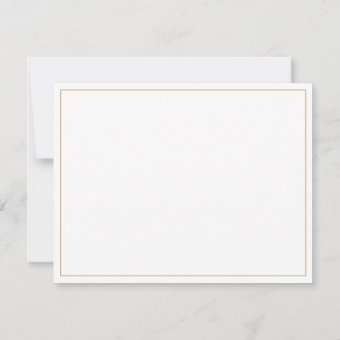 Simple script gold border personalized stationery note card | Zazzle