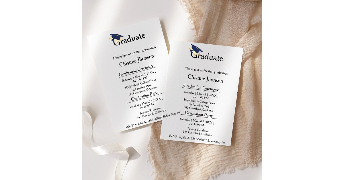Simple script graduation ceremony class Of 2023 Announcement | Zazzle