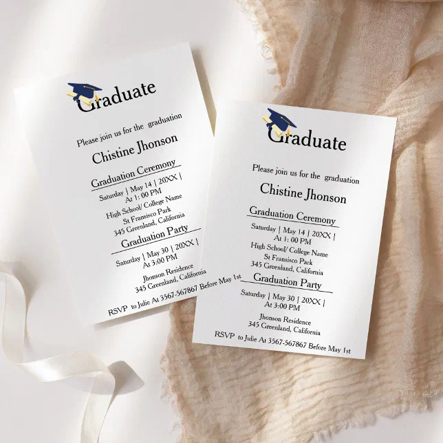 Simple script graduation ceremony class Of 2023 Announcement | Zazzle
