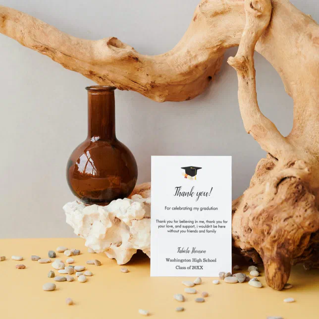 Simple Script graduation thank you message | Zazzle