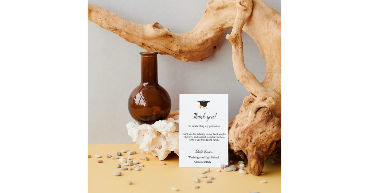 Simple Script graduation thank you message | Zazzle