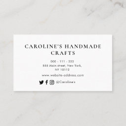 simple script Handmade business Business Card | Zazzle