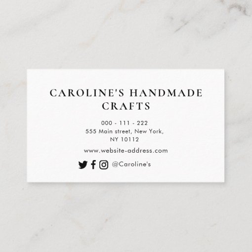 simple script Handmade business Business Card | Zazzle