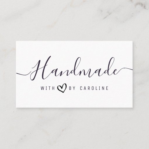 simple script Handmade business Business Card | Zazzle