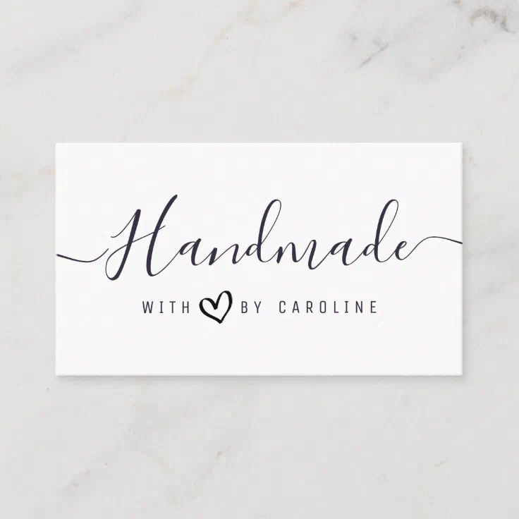 simple script Handmade business Business Card | Zazzle