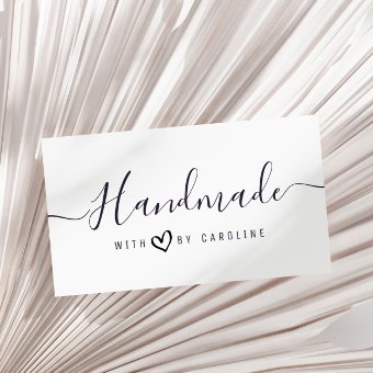 simple script Handmade business Business Card | Zazzle