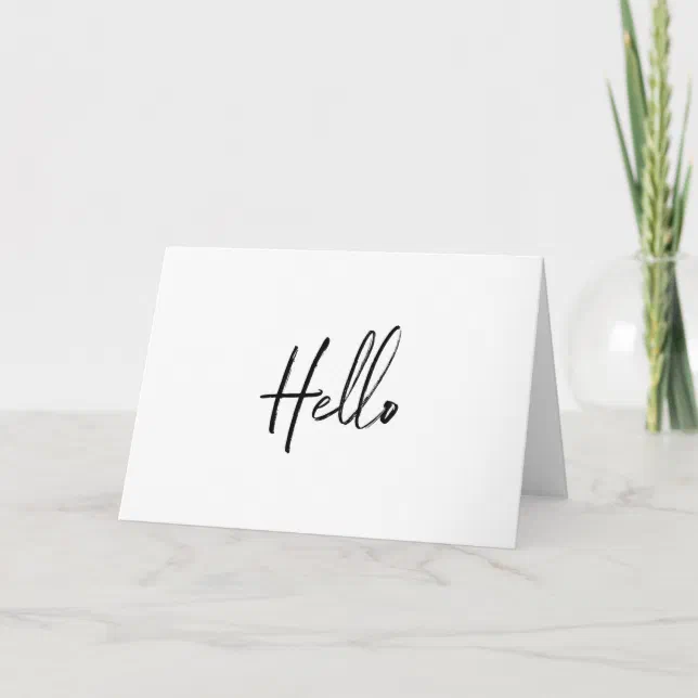 Simple Script Hello Card | Zazzle