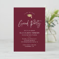 Simple Script Maroon Graduation Party Invitation | Zazzle