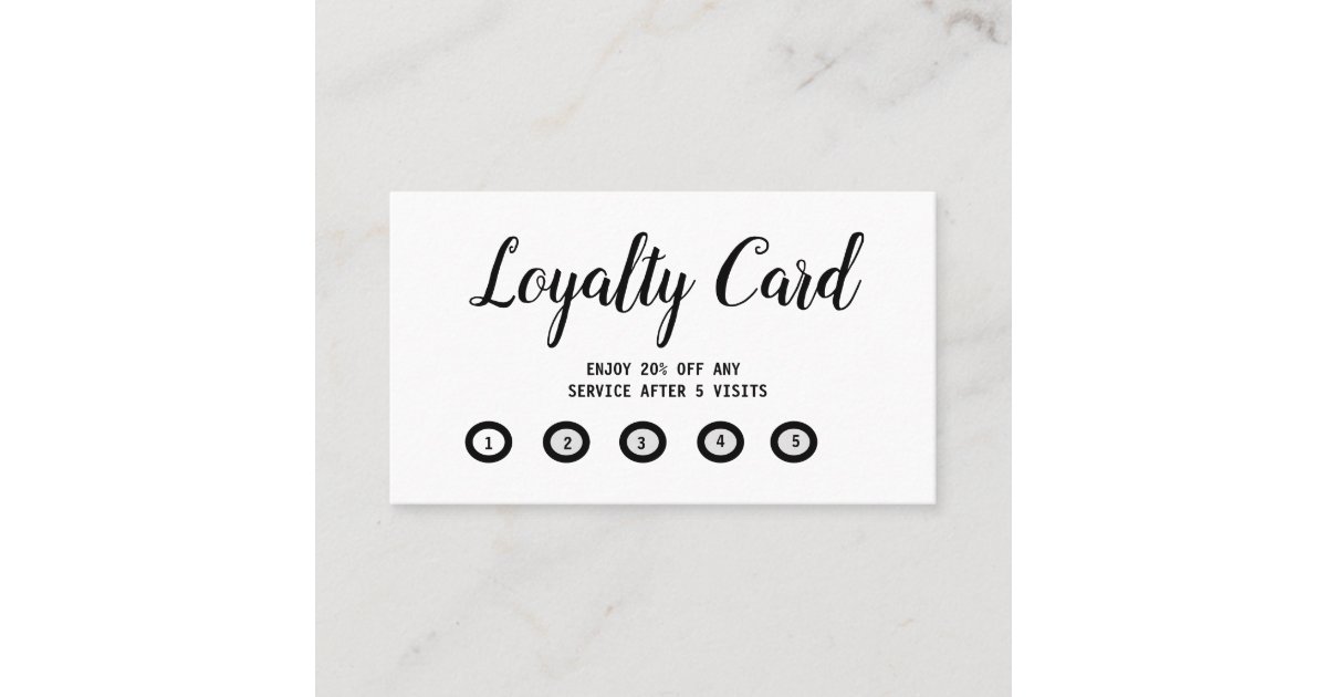 simple script minimal loyalty card | Zazzle