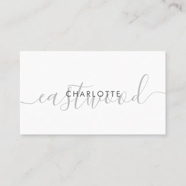 Simple Script Name Monogram Calling Card | Zazzle