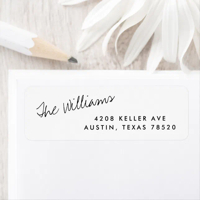 Simple Script Name Return Address Labels | Zazzle