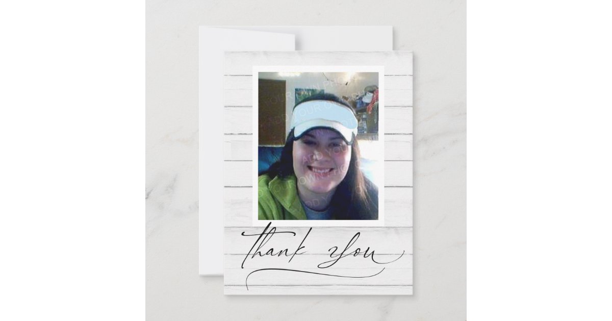 Simple Script One Photo Thank You Card | Zazzle