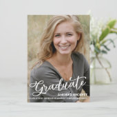 Simple Script Photo Graduation Announcement | Zazzle
